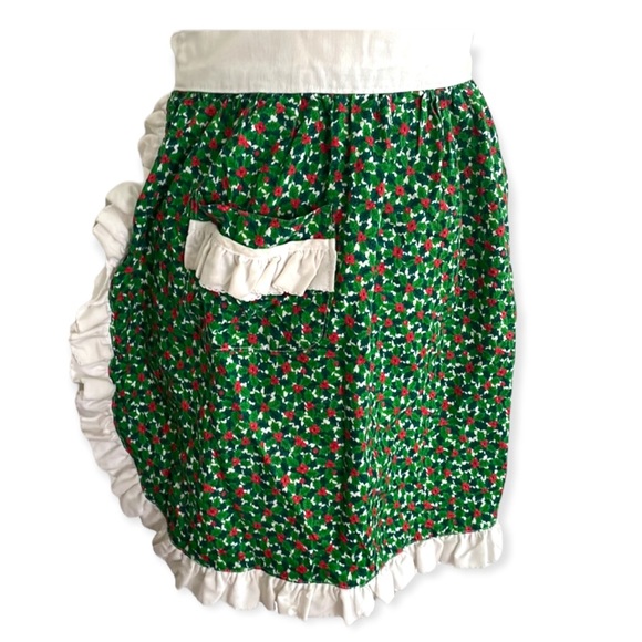 Vintage | Accessories | Vintage Apron Floral Retro 6s 70s Green Kitchen ...